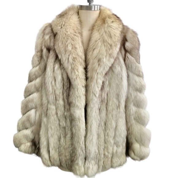 SAGA FOX | Jackets & Coats | Genuine Saga Blue Fox Fur Coat Size L ...